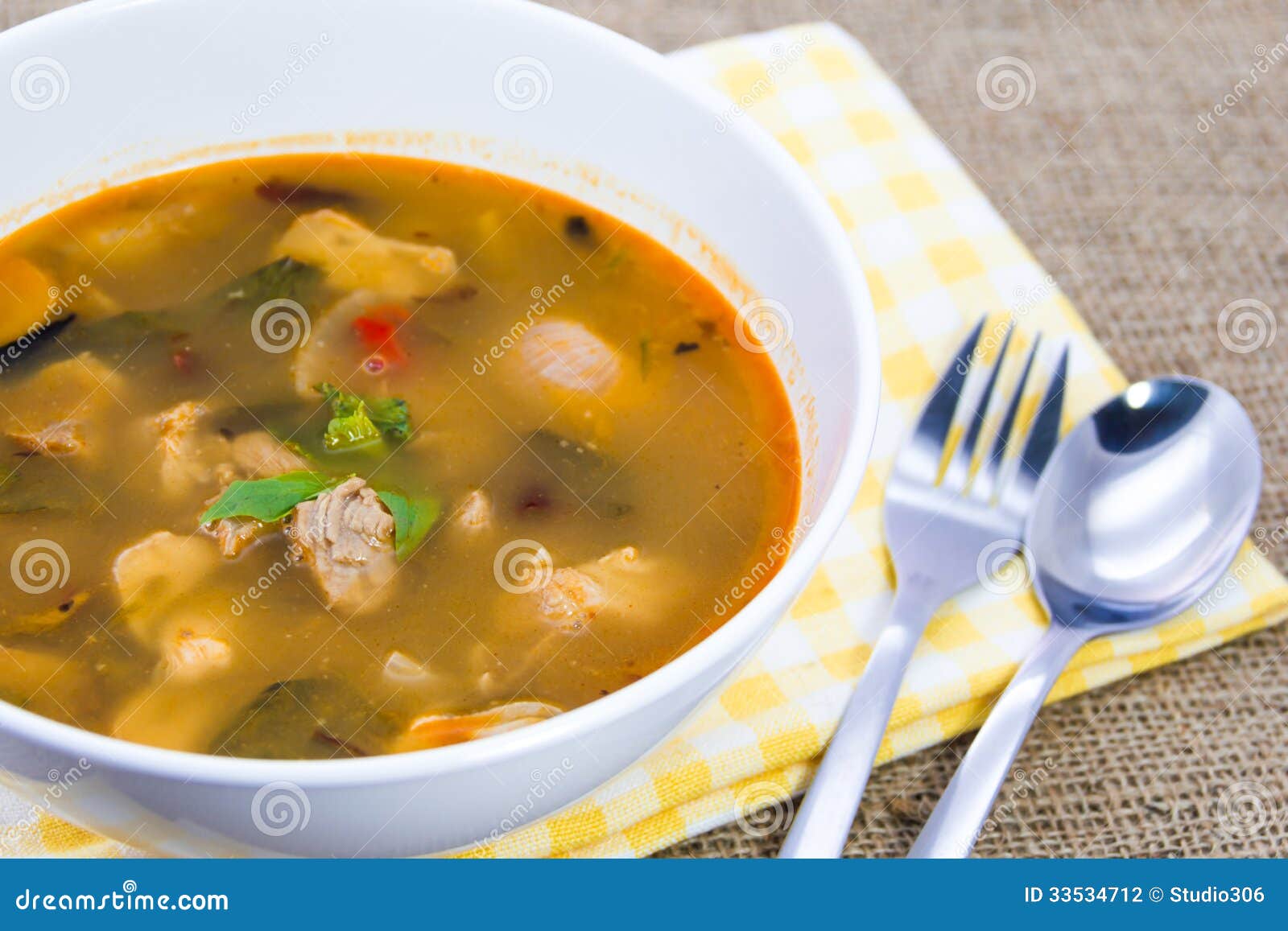 Spicy pork soup stock photo. Image of sauce, foods, pawn - 33534712