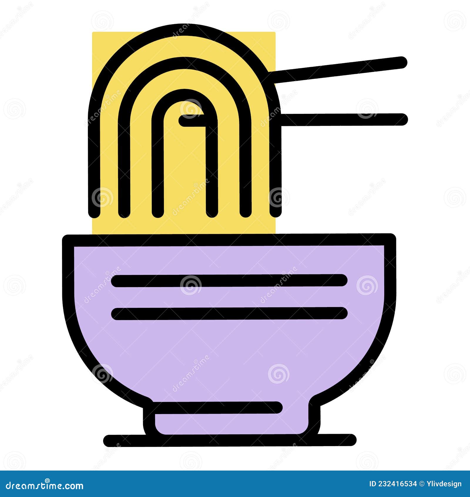 Spicy Ramen Icon Color Outline Vector Stock Illustration - Illustration ...