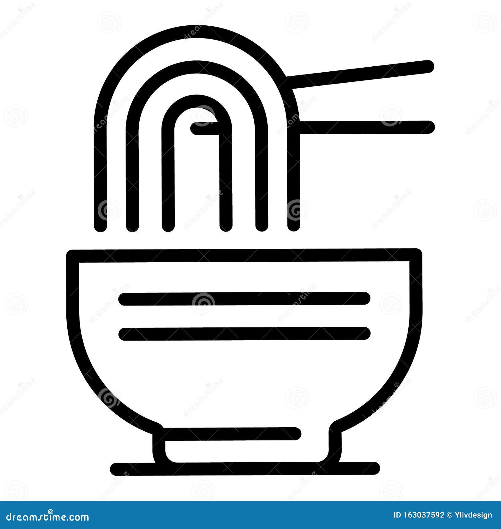 Spicy Ramen Icon, Outline Style Stock Vector - Illustration of line ...