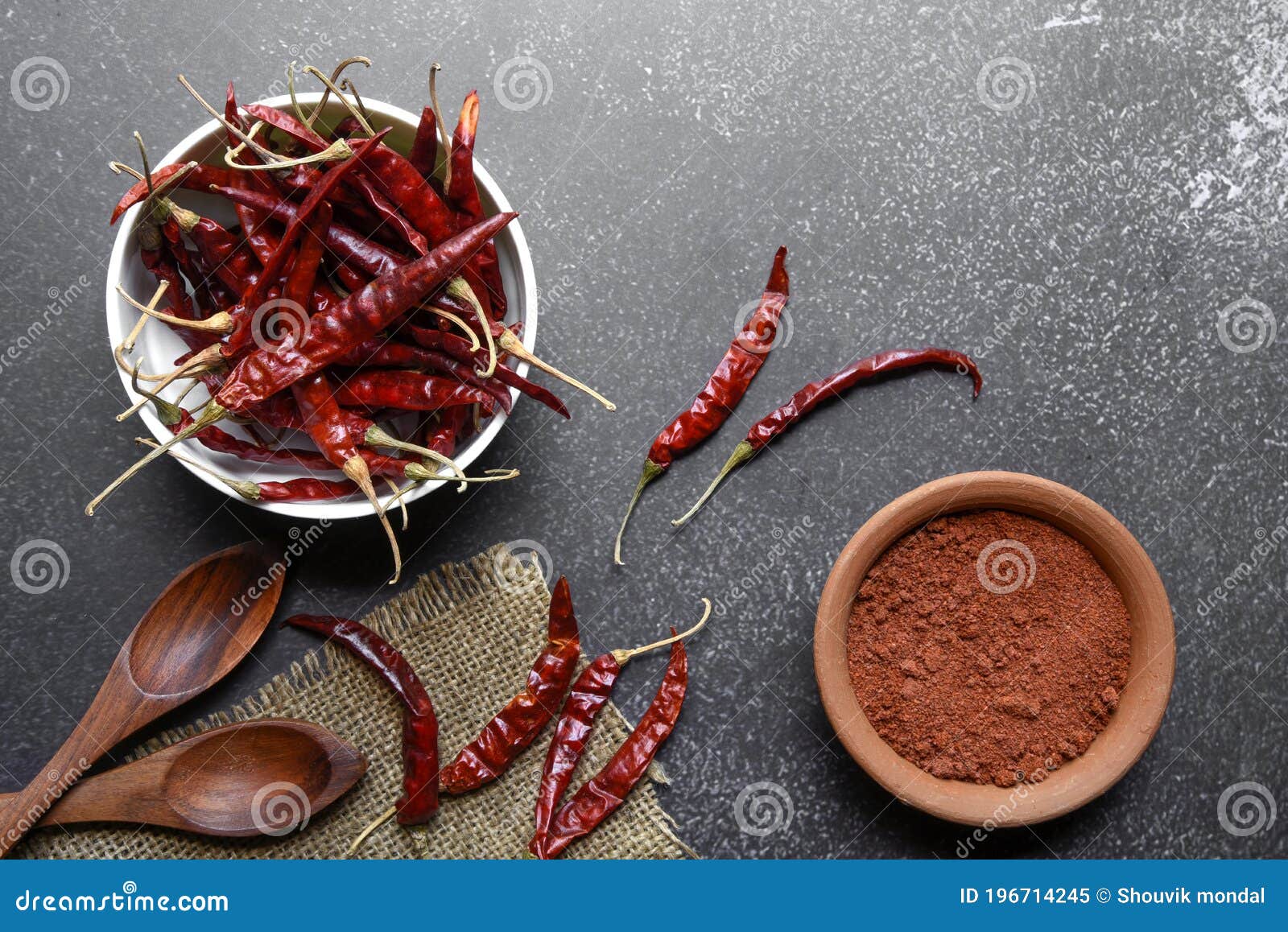 Spicy Red Chilli Powder with Super Chilli Background Stock Image ...