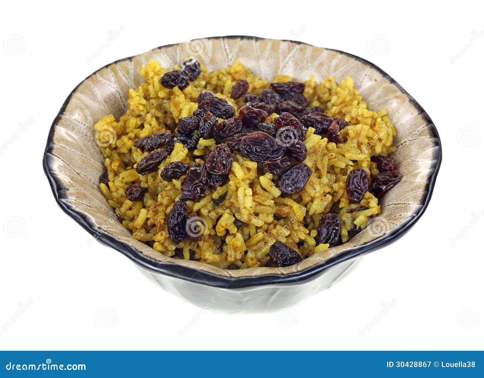 Spicy Rice and Raisins in Dish Stock Image - Image of salt, ginger ...