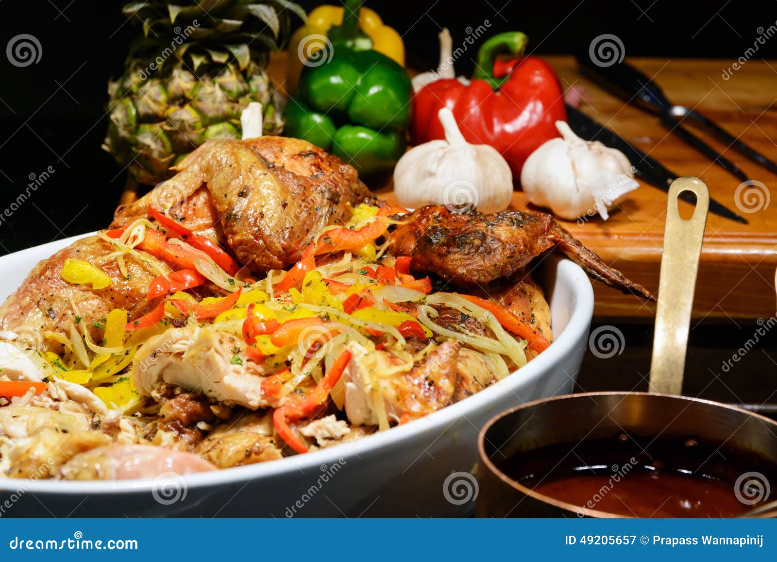 Spicy roasted chicken stock image. Image of nutrition - 49205657