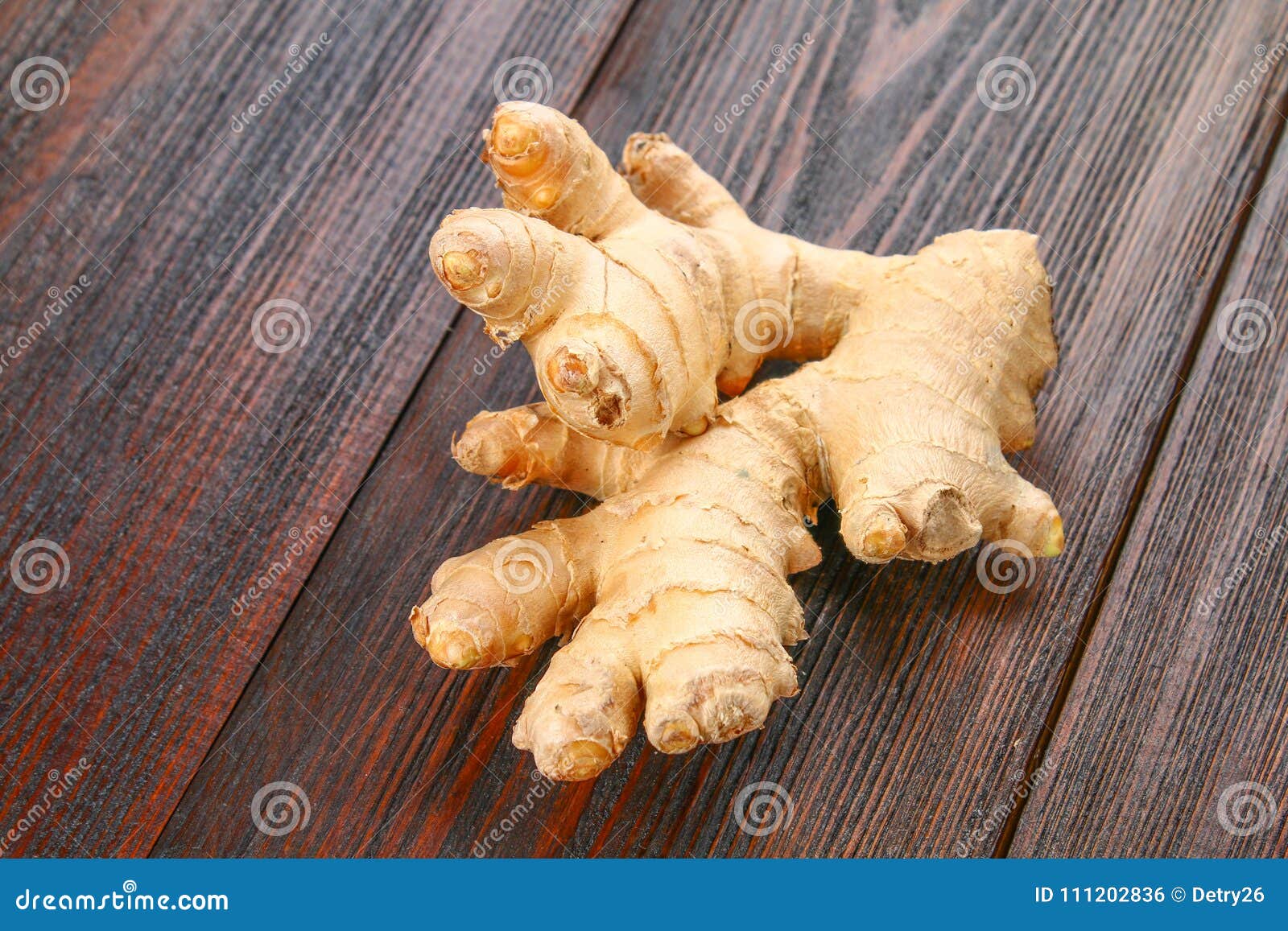 Spicy Root of Ginger on a Wooden Table. Stock Photo - Image of health ...
