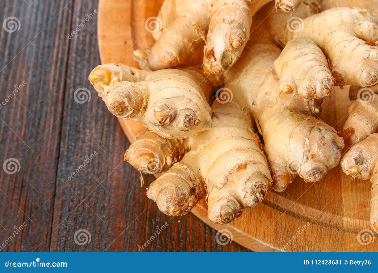 Spicy Root of Ginger on a Wooden Table. Stock Image - Image of asian ...