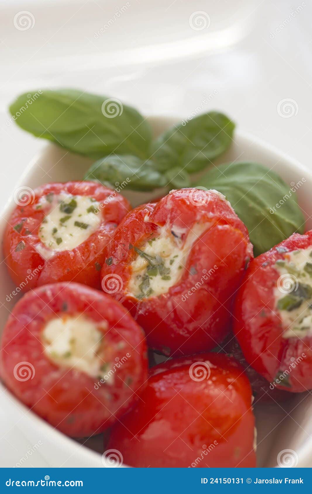 Spicy Round Red Peppers Stuffed with Cheese Stock Image - Image of ...