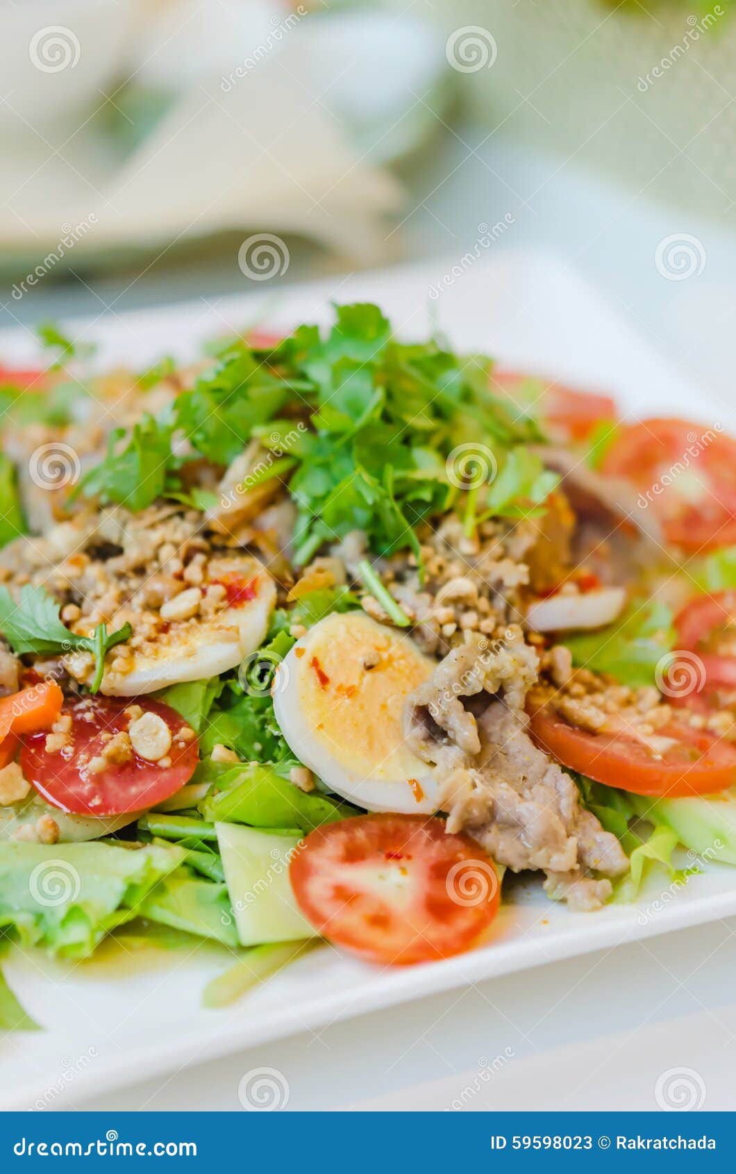 Spicy salad stock image. Image of cooked, leaf, herbs - 59598023