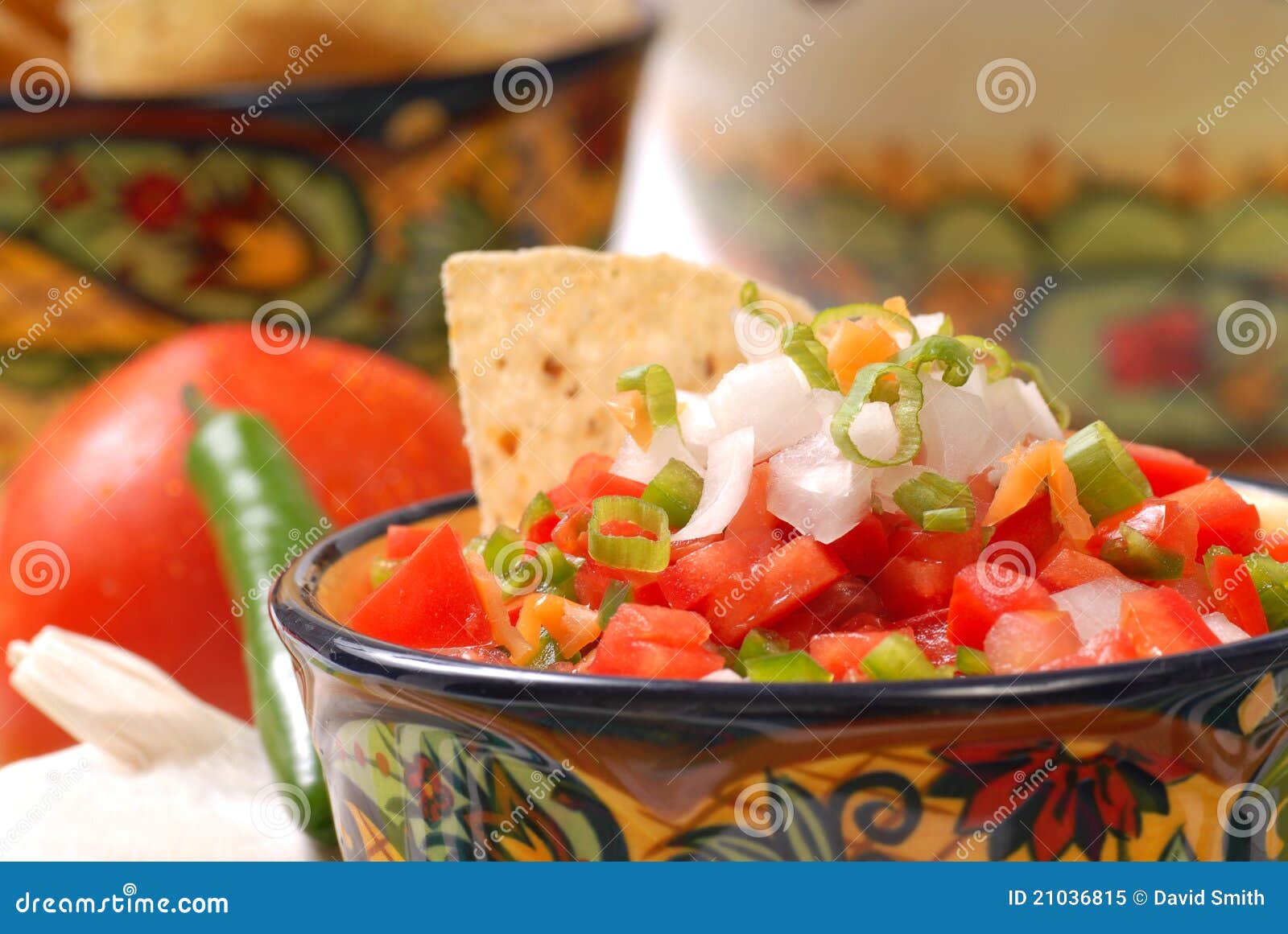 Spicy Salsa with Tortilla Chips Stock Image - Image of condiment, lunch ...