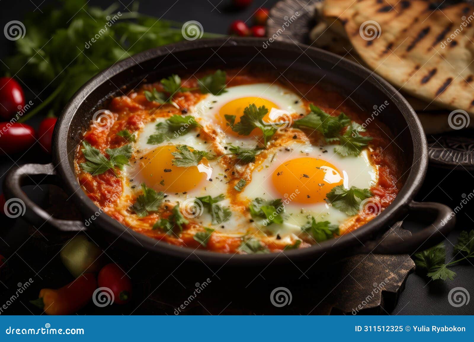 Spicy Shakshouka Arabic. Generate Ai Stock Illustration - Illustration ...