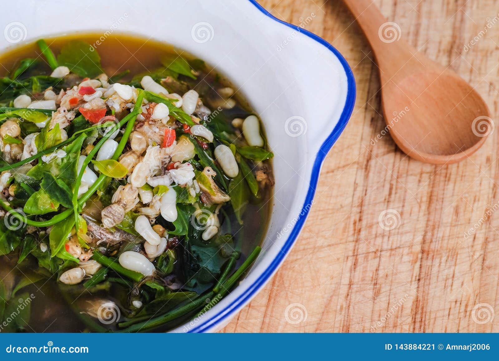 Spicy Soup of Red Ant Eggs are Larvae Stock Image - Image of closeup ...