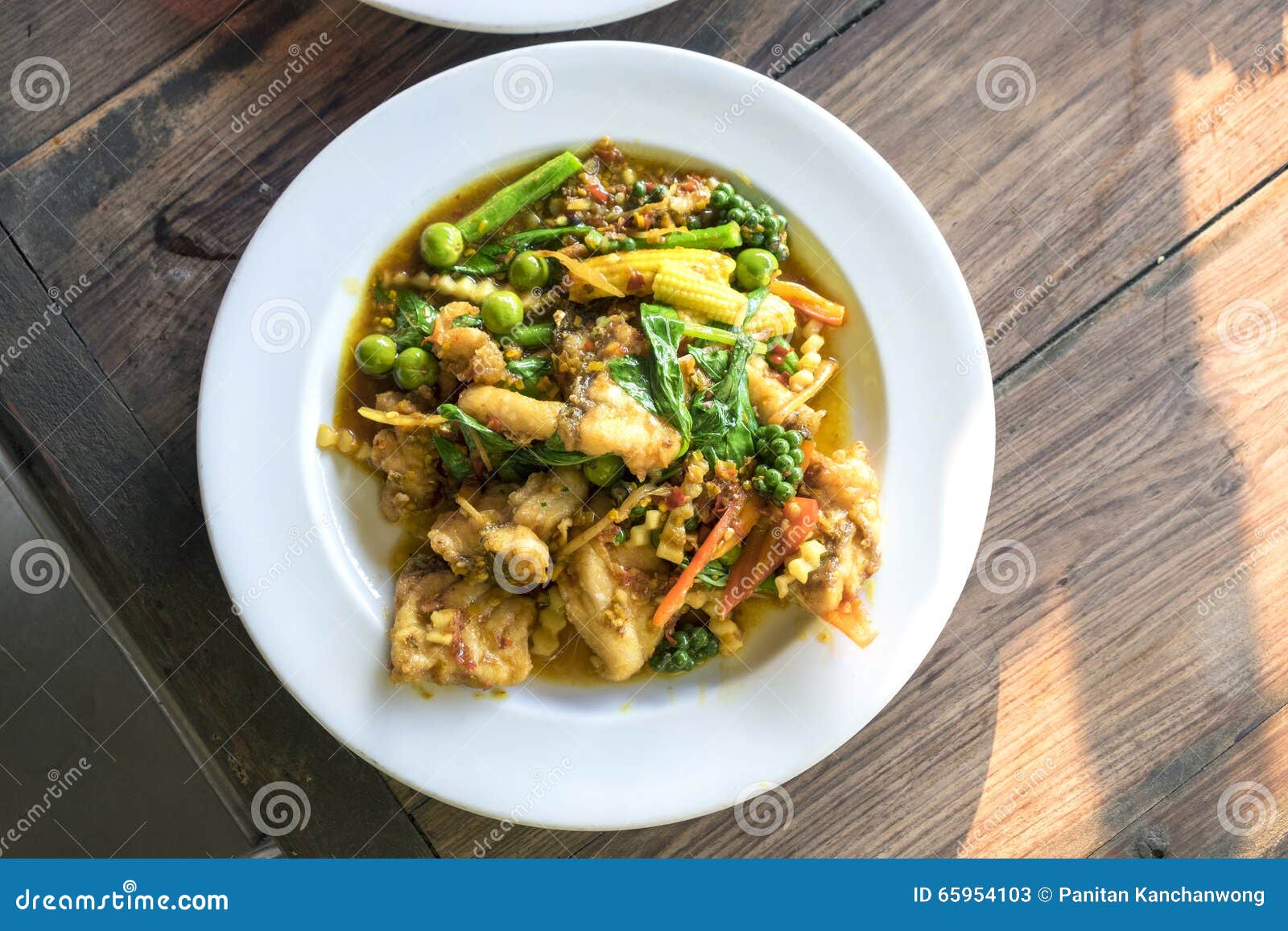 Spicy Stir Fried Fish stock image. Image of coriander - 65954103