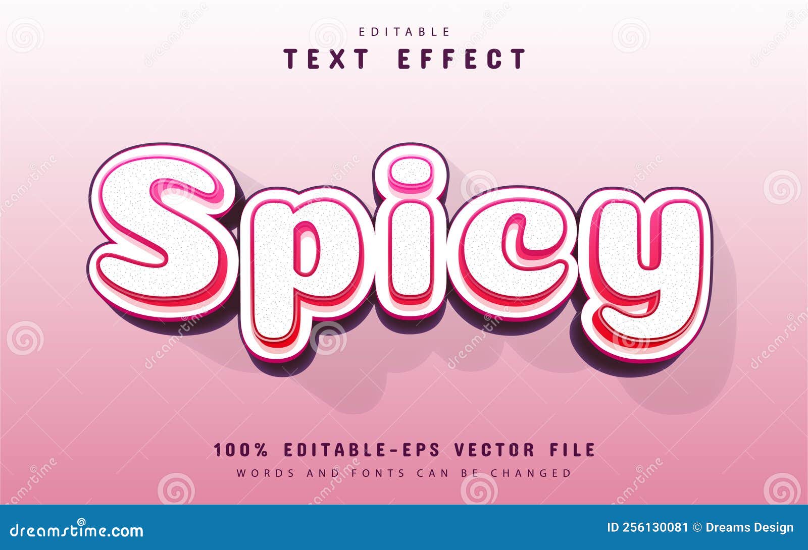 Spicy Text, Cartoon Style Text Effect Stock Vector - Illustration of ...