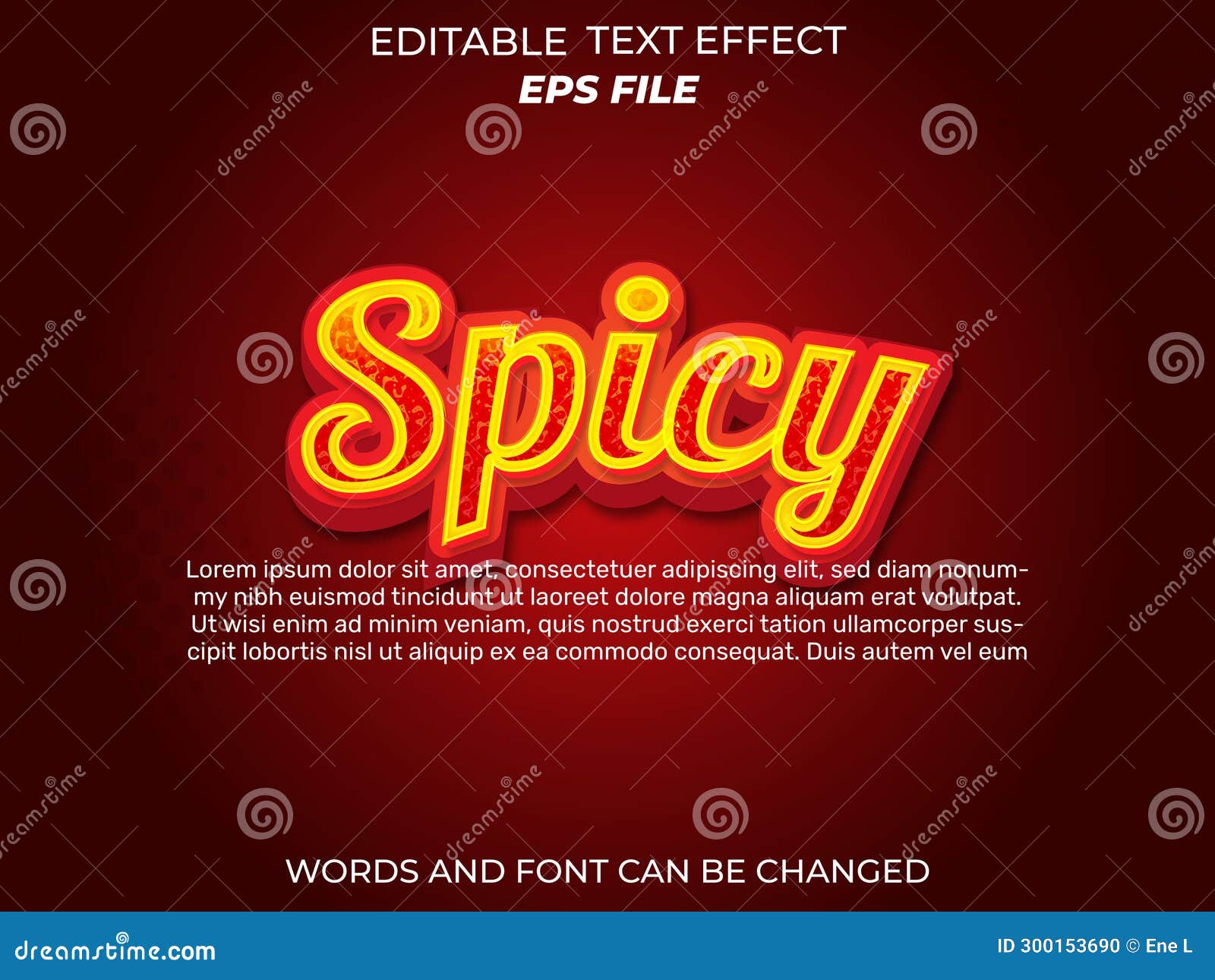 Spicy Text Effect, Font Editable, Typography, 3d Text. Vector Template ...