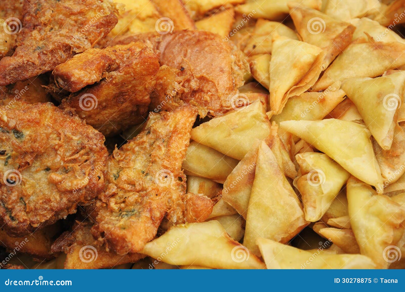 Thai Deep Fries with Meat and Vegetables Stock Image - Image of ...