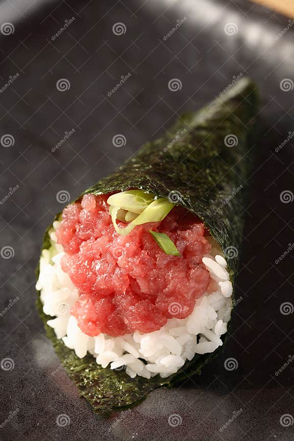 Spicy tuna temaki stock photo. Image of temaki, avocado - 20804172