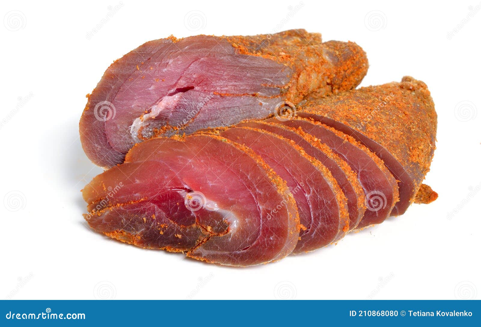 Spicy Turkey Basturma Isolated on White Background Stock Photo - Image ...