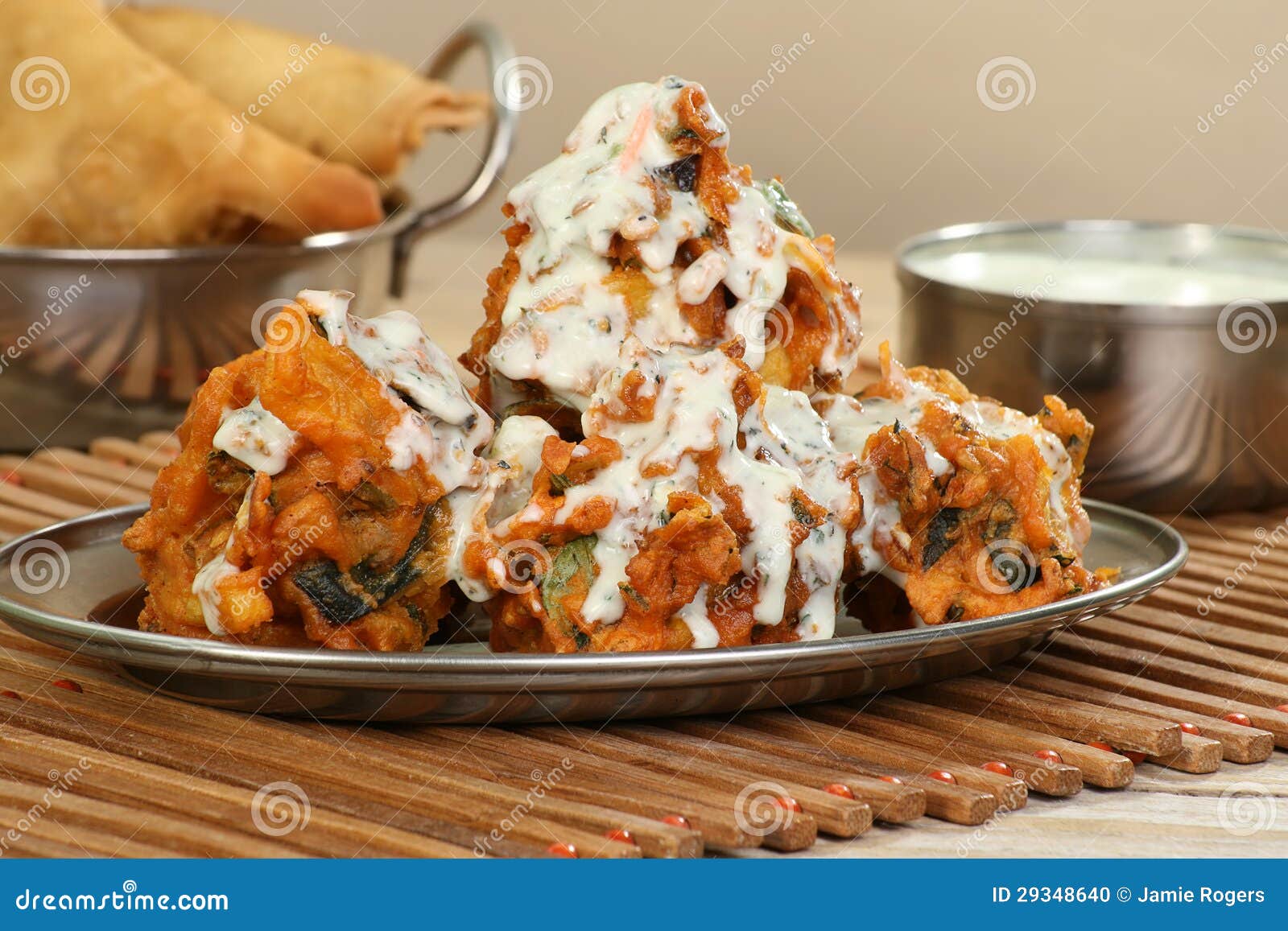Spicy vegetable pakora stock photo. Image of mint, onion - 29348640