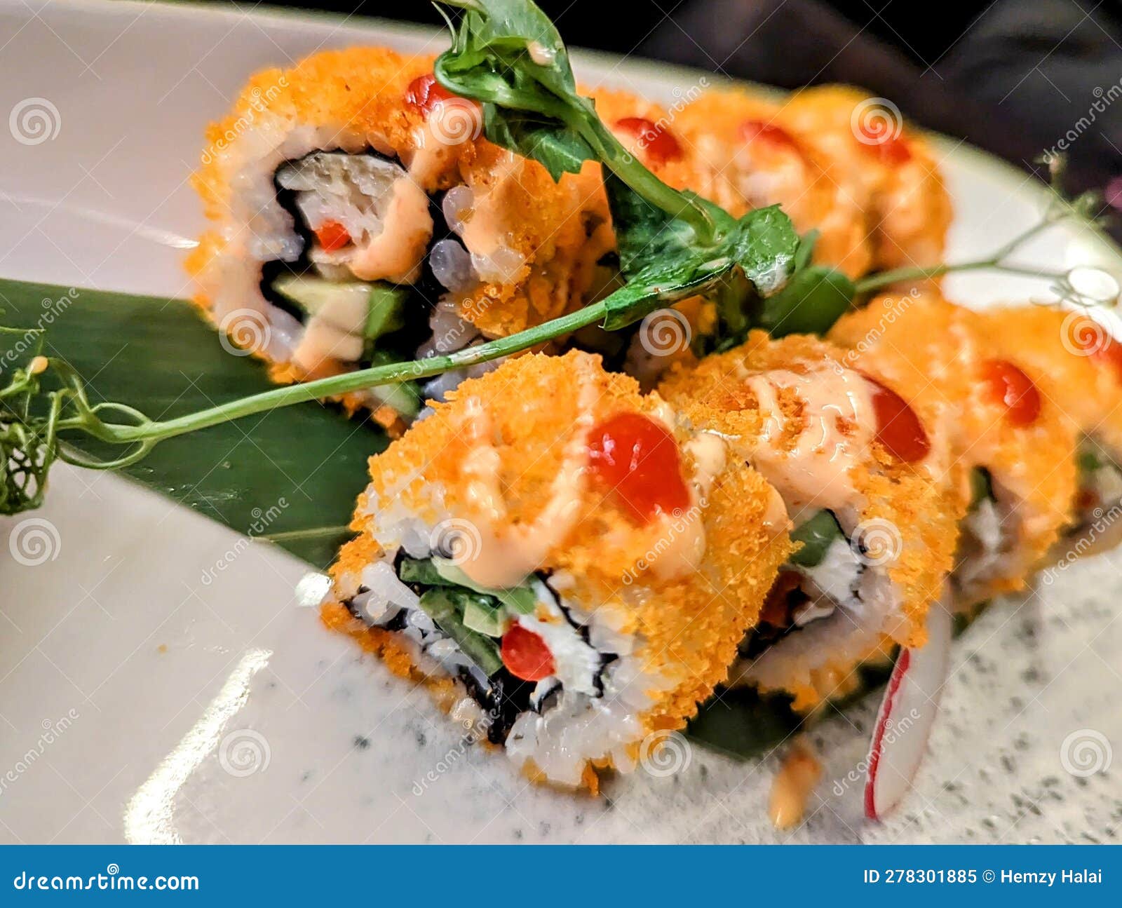 Crispy Spicy Vegetarian Sushi Rolls Stock Image - Image of sushi, rolls ...