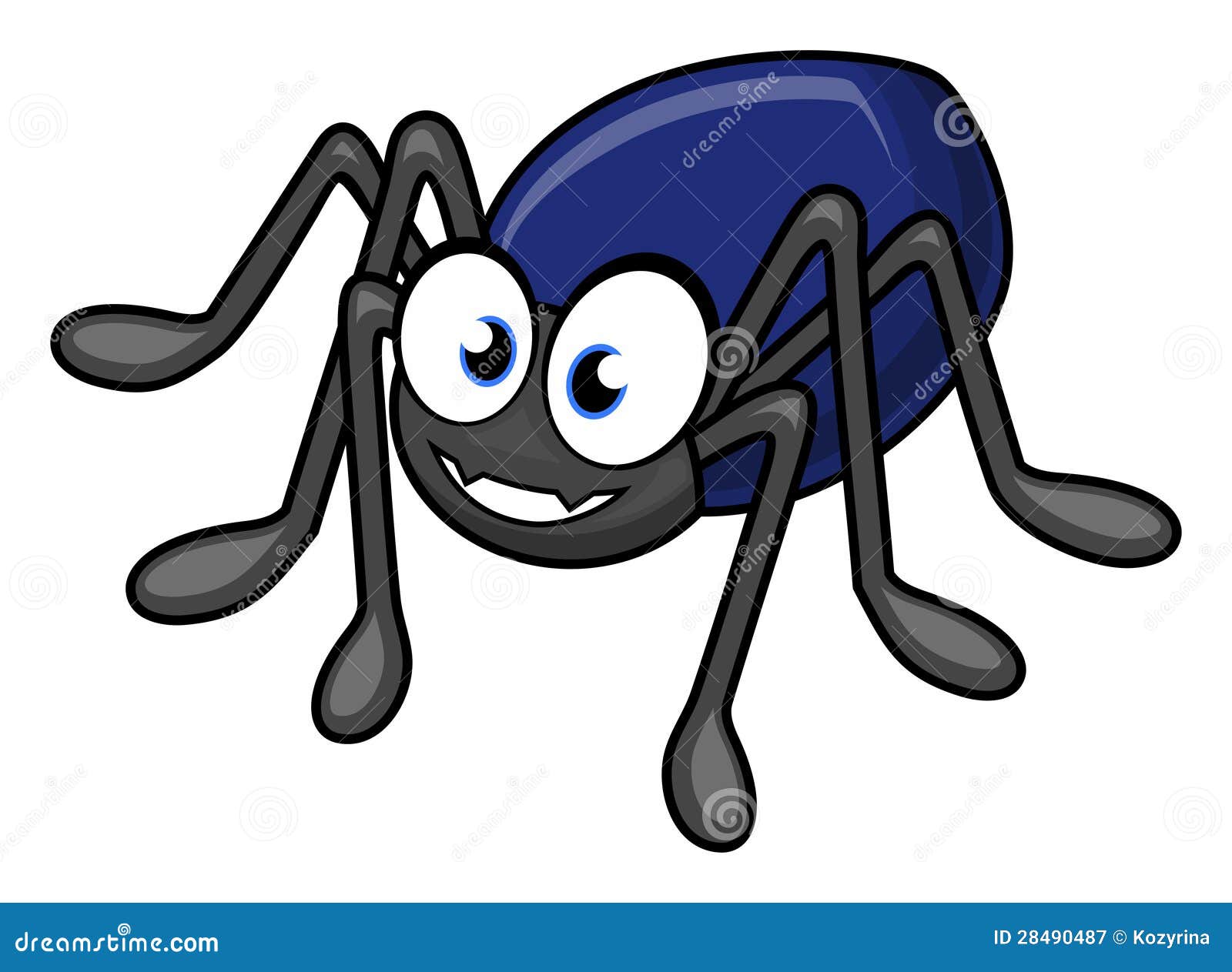 Spider cartoon stock vector. Illustration of comic, blue - 28490487