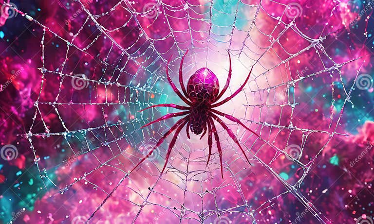Spider in the center web stock illustration. Illustration of neuro ...