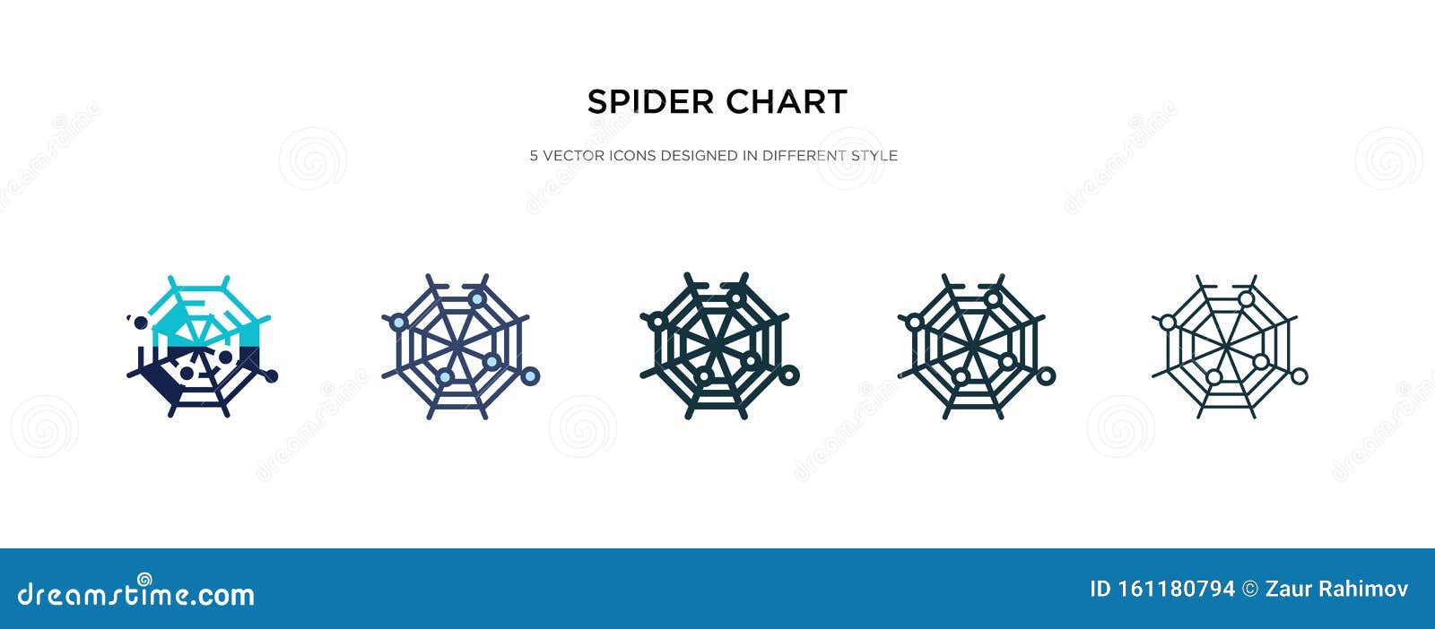 Spider Chart Icon in Different Style Vector Illustration. Two Colored ...