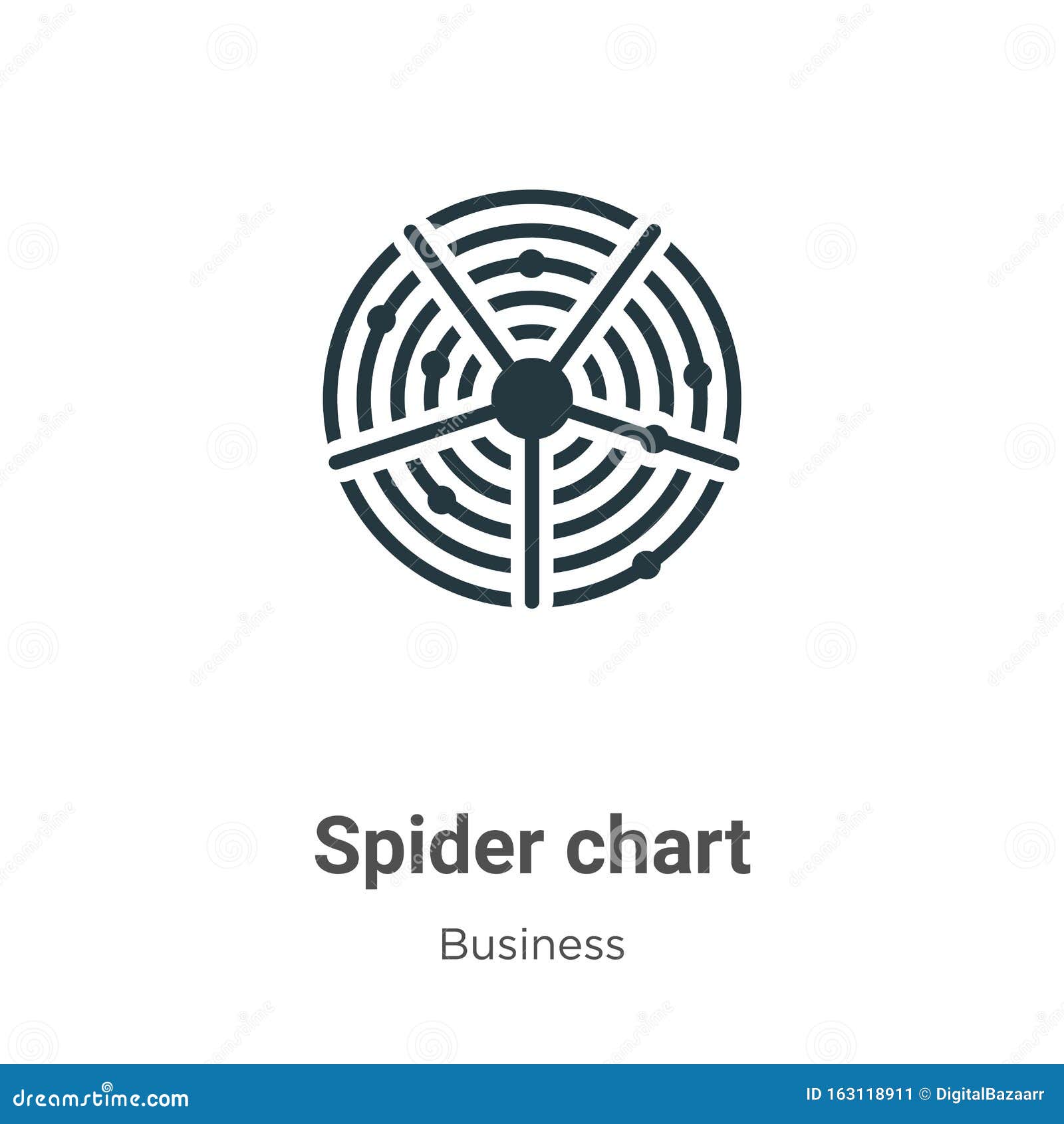 Spider Chart Vector Icon on White Background. Flat Vector Spider Chart ...