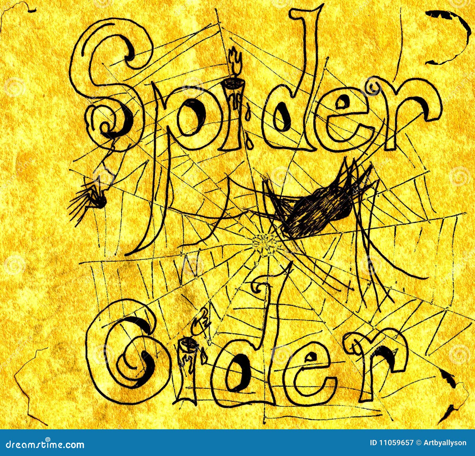 Spider Cider Illustration stock illustration. Illustration of candle ...