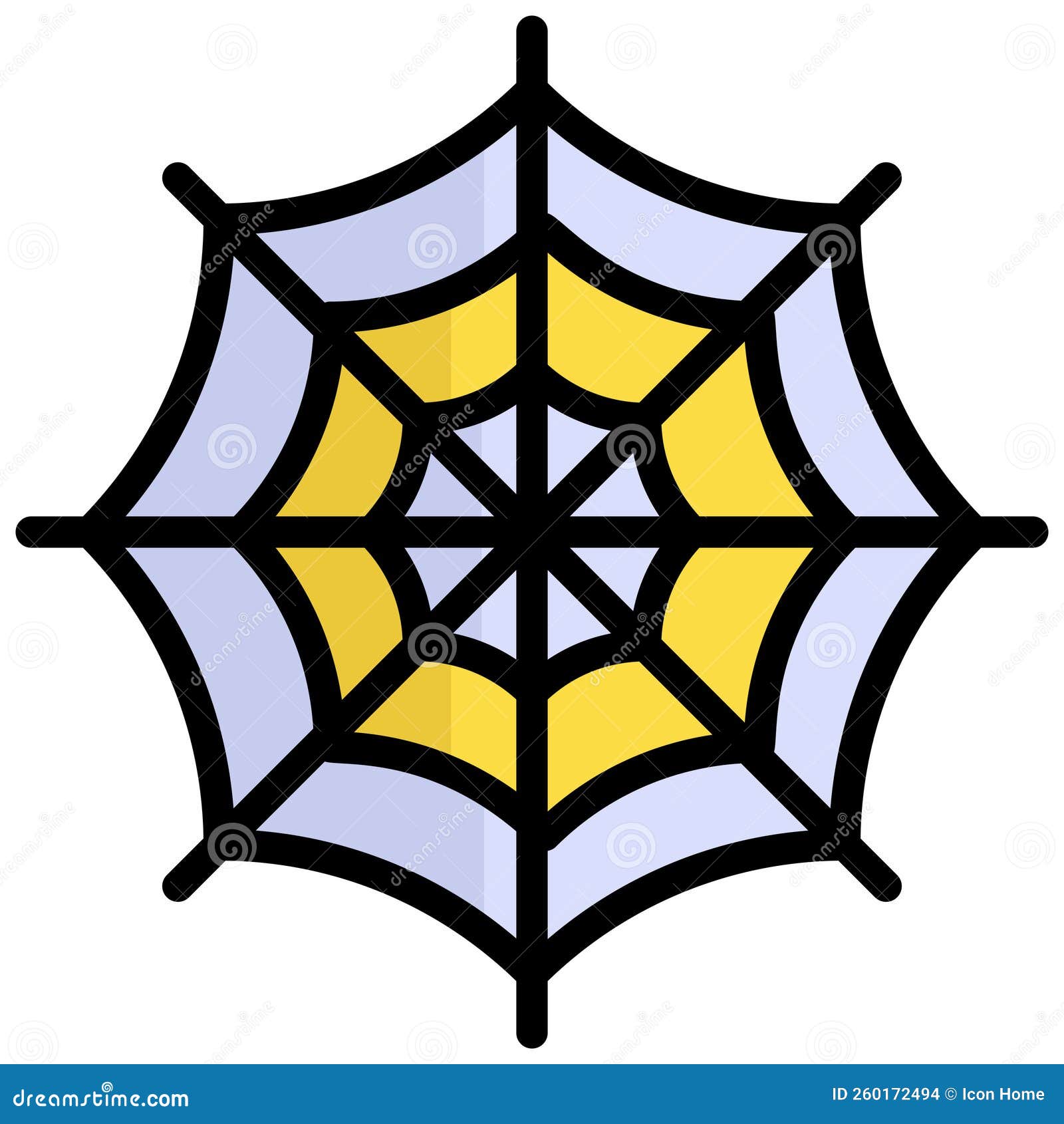 Spider, Cobweb Vector Color Line Stock Vector - Illustration of trap ...