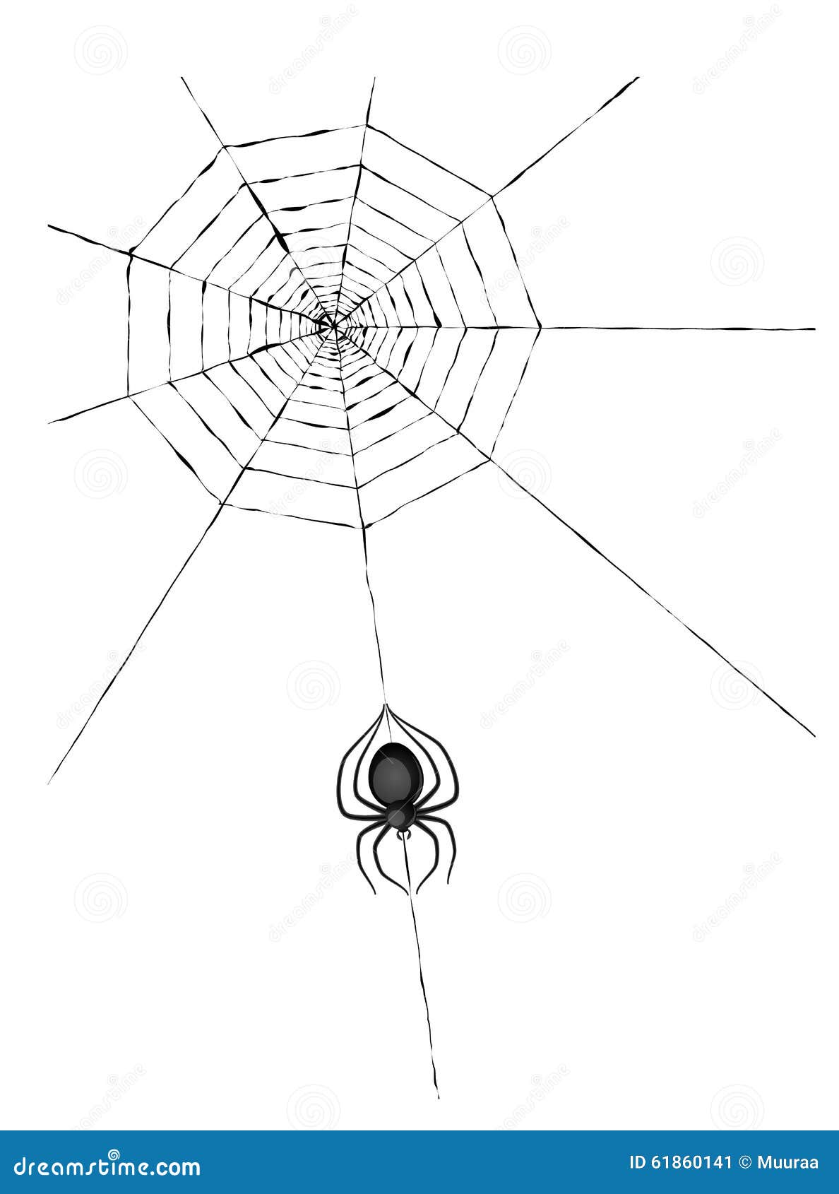 Spider And Cobweb Cartoon Vector | CartoonDealer.com #61860141