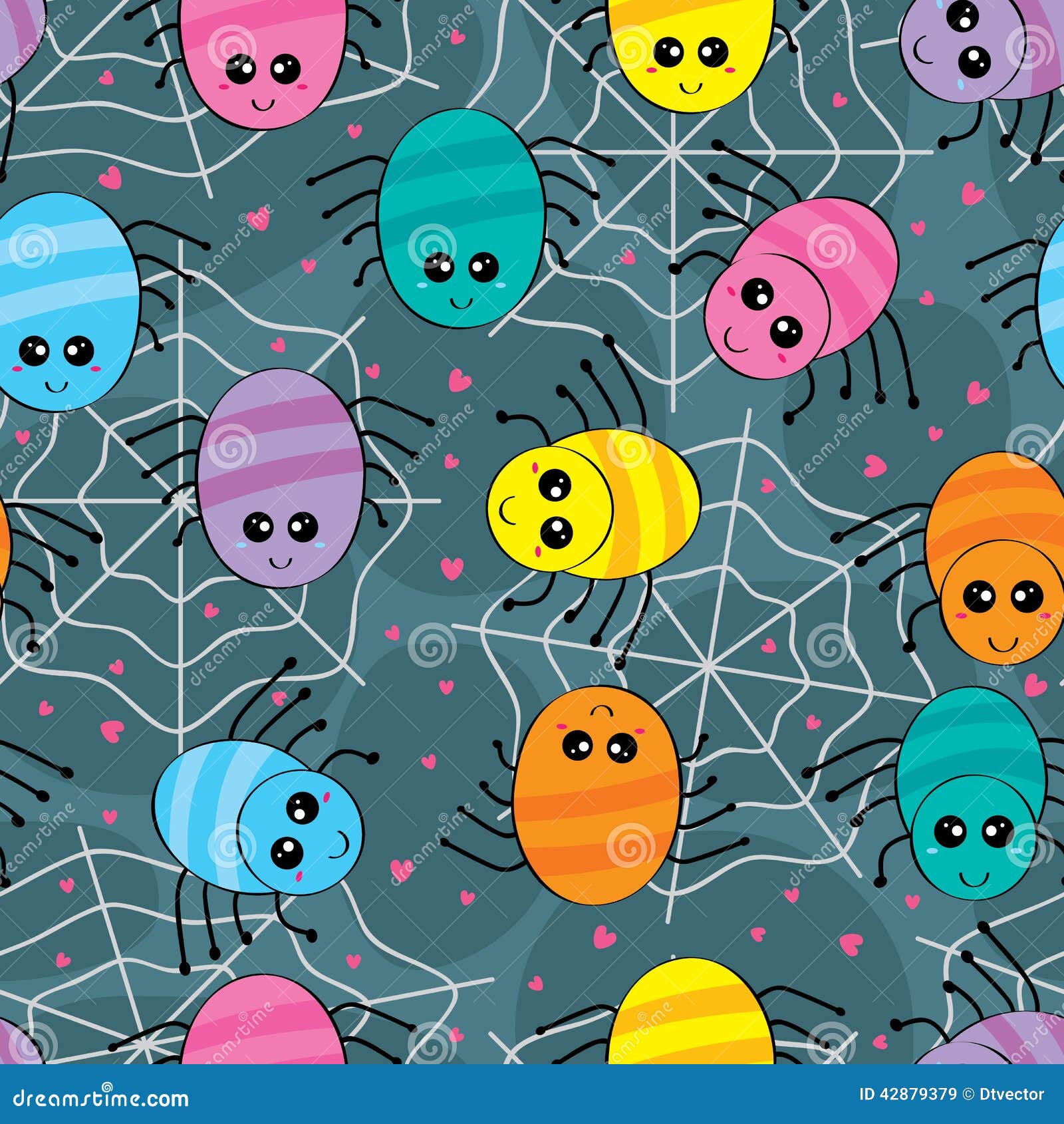 Spider Colorful Seamless Pattern Stock Vector - Illustration of black ...