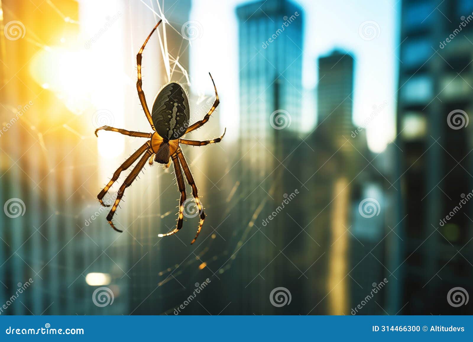 Spider Crawling on a Skyscraper Window Stock Photo - Image of crawling ...