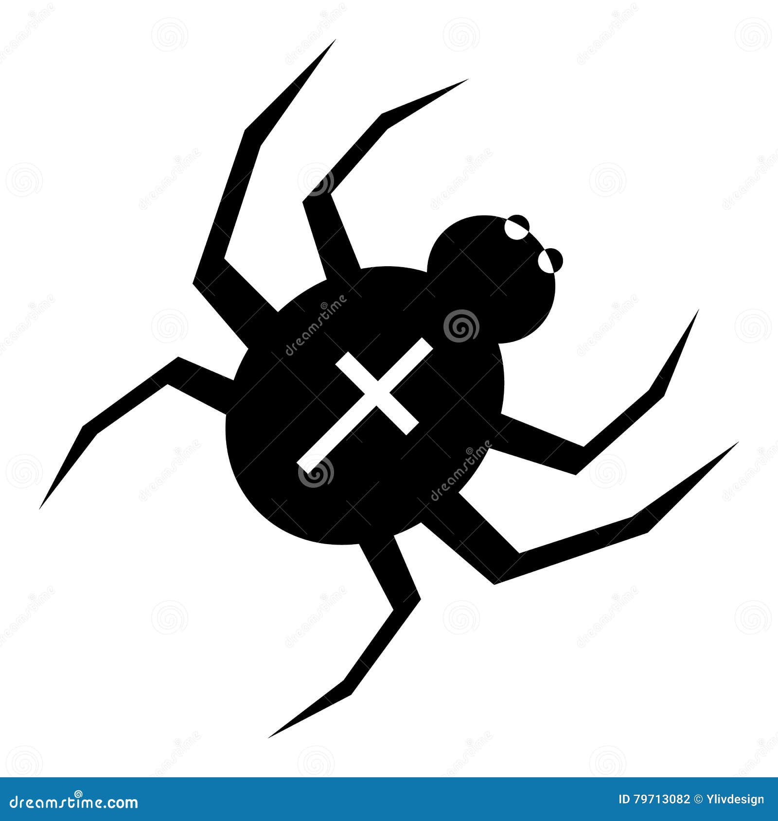 Spider with Cross on Back Icon, Simple Style Stock Vector ...