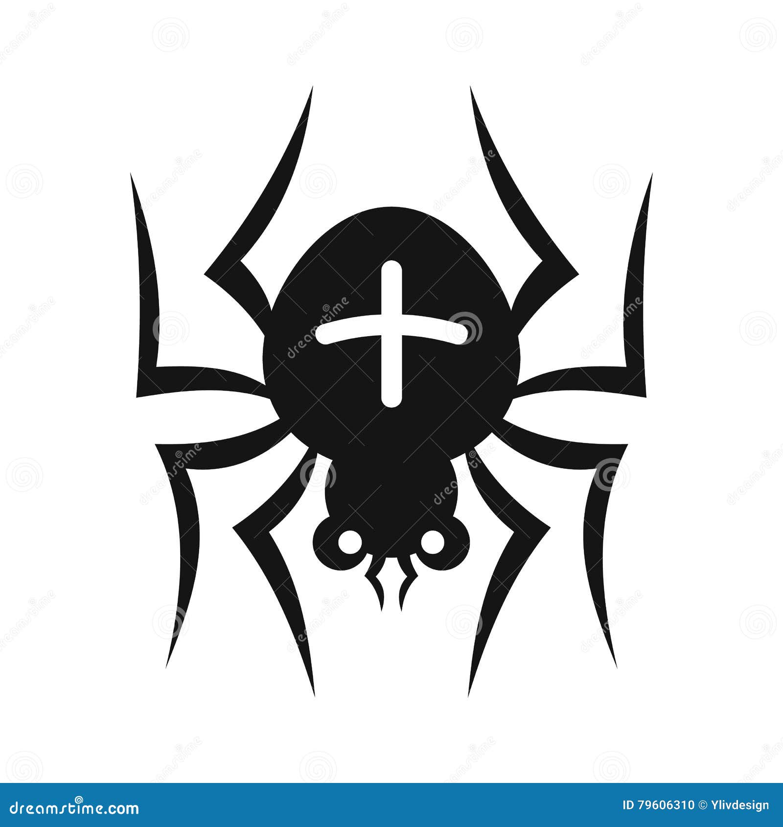Spider with a Cross on His Back Icon, Simple Style Stock Vector ...