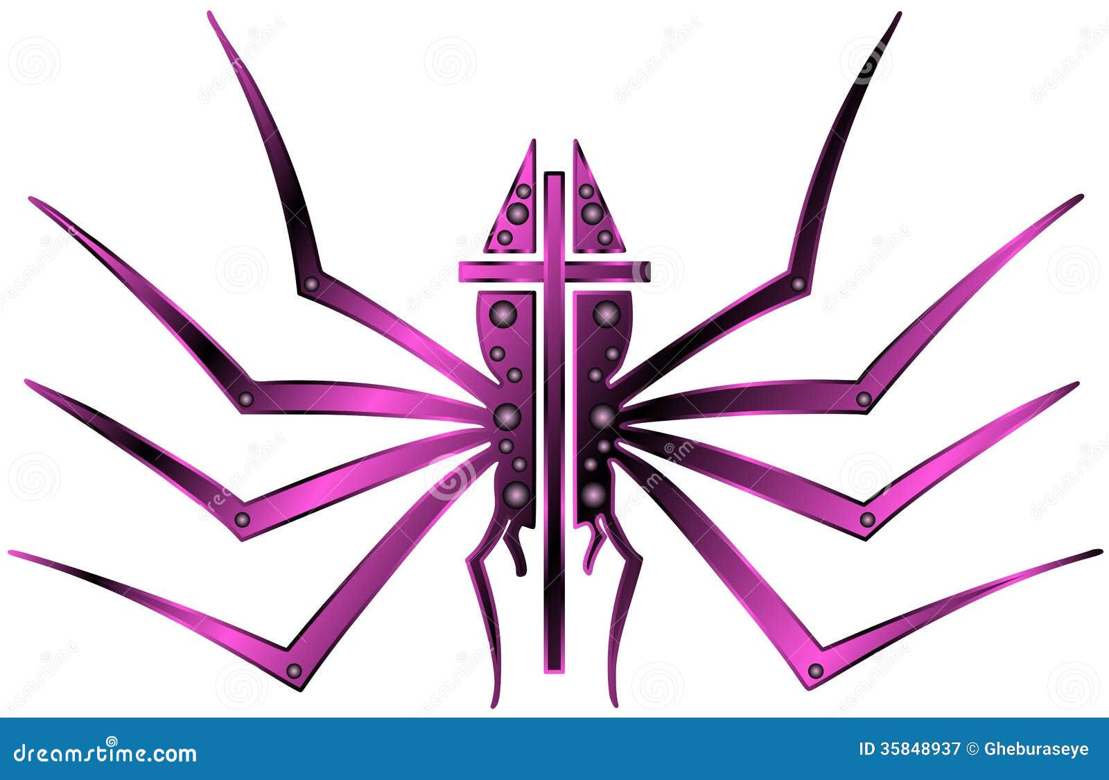 Stylized Spider with Cross Isolated Stock Illustration - Illustration ...