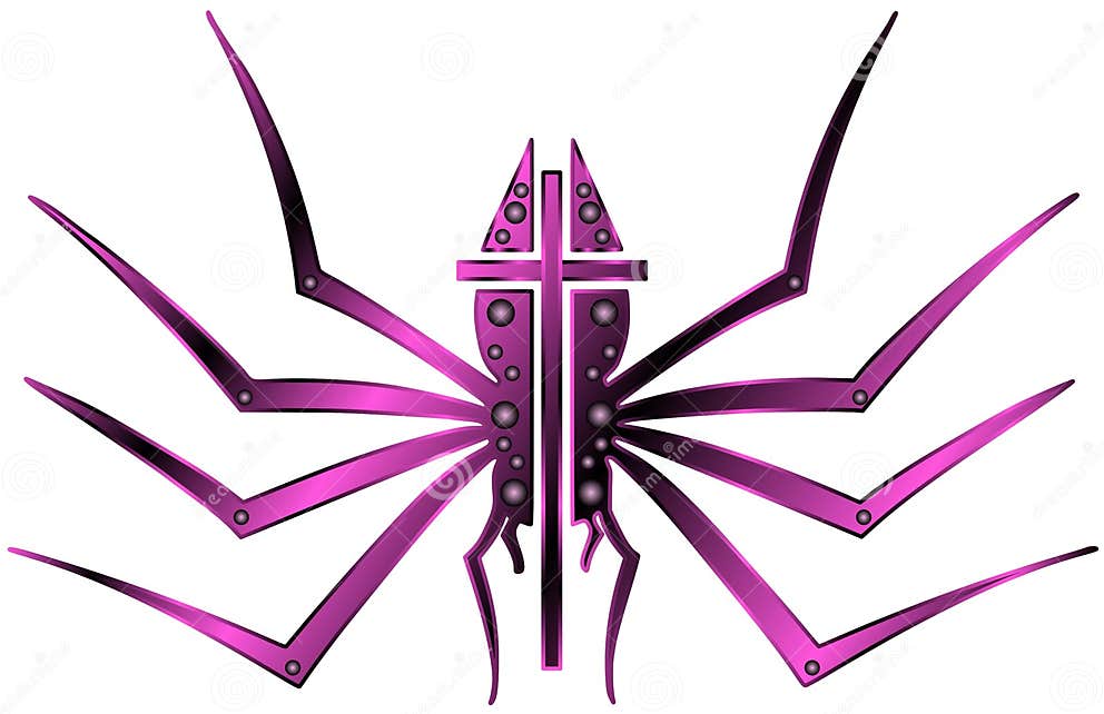 Stylized Spider with Cross Isolated Stock Illustration - Illustration ...