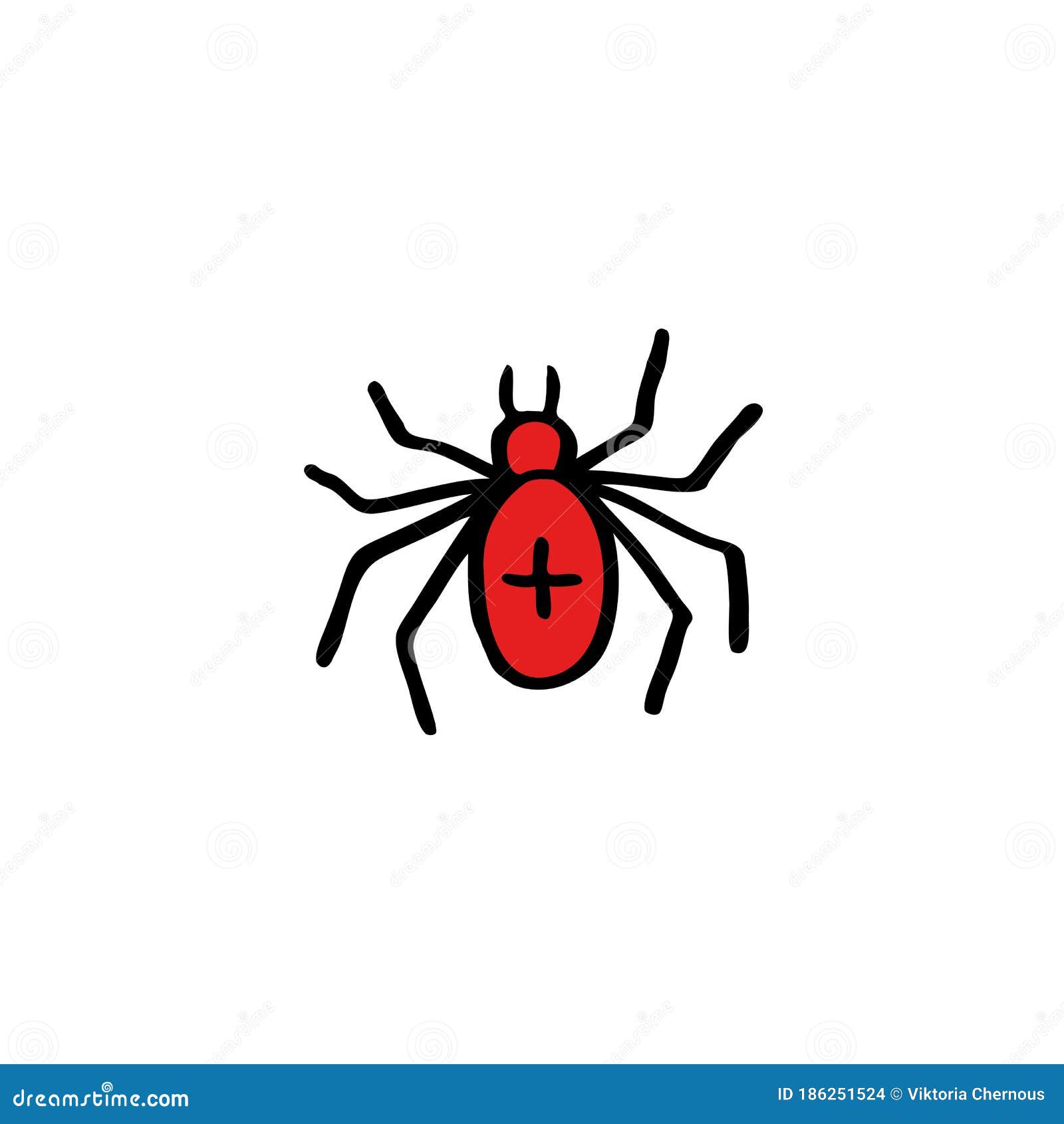 Spider Doodle Icon, Vector Illustration Stock Illustration ...