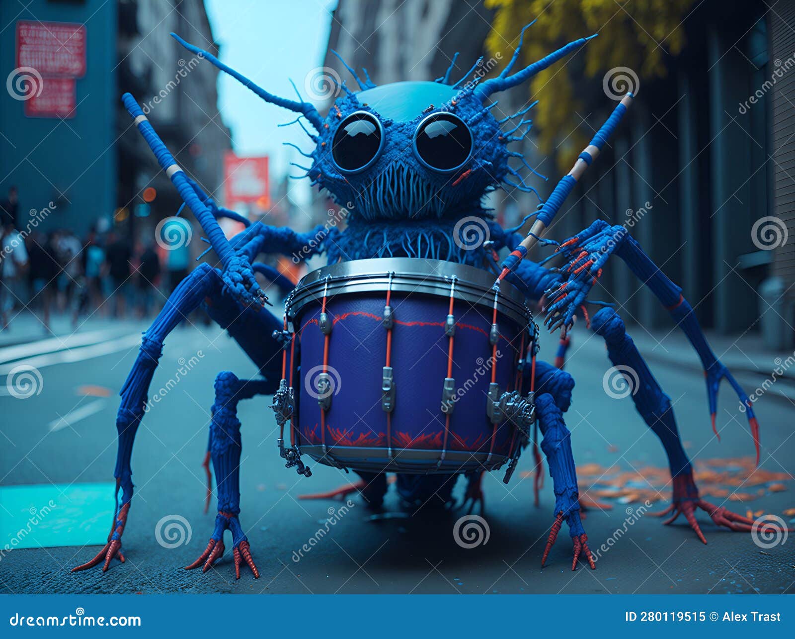 Spider drummer stock illustration. Illustration of person - 280119515