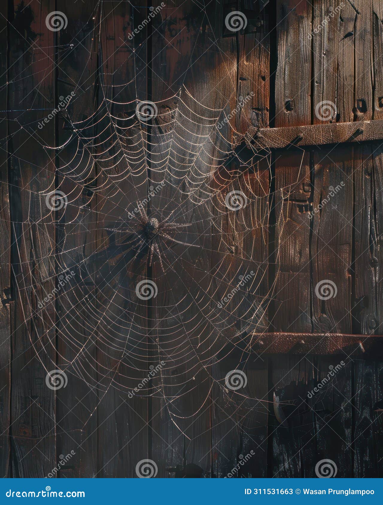 A Spider Expertly Spinning Its Intricate Web in the Corner of an Old ...