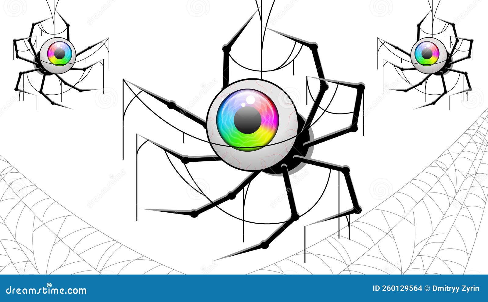 Spider with Eye on White Background. Halloween Design Elements. Spooky ...