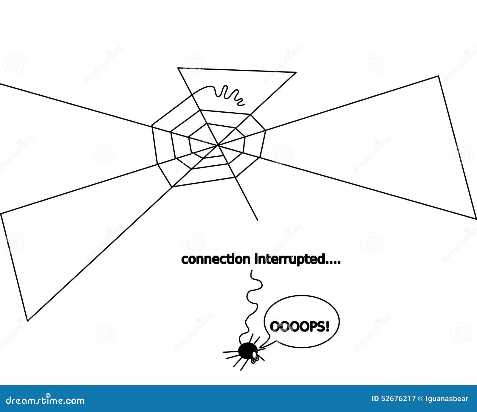 Spider Fell from the Network - Connection is Interrupted Stock Vector ...