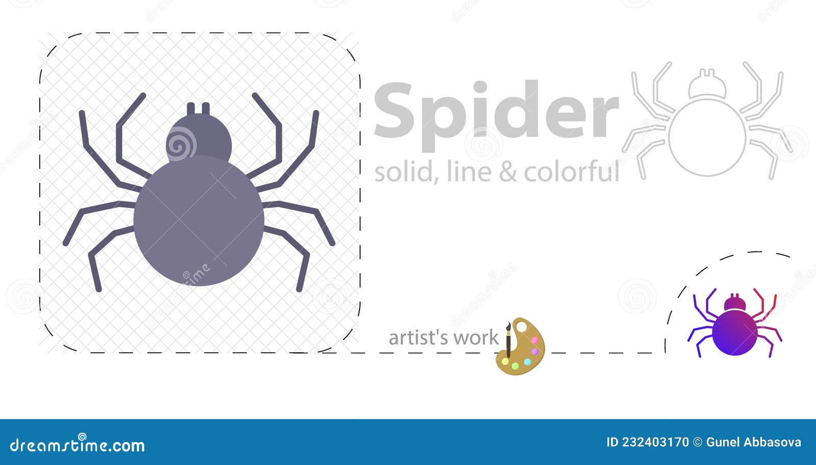 Spider Flat Illustration Icon Stock Vector - Illustration of cartoon ...