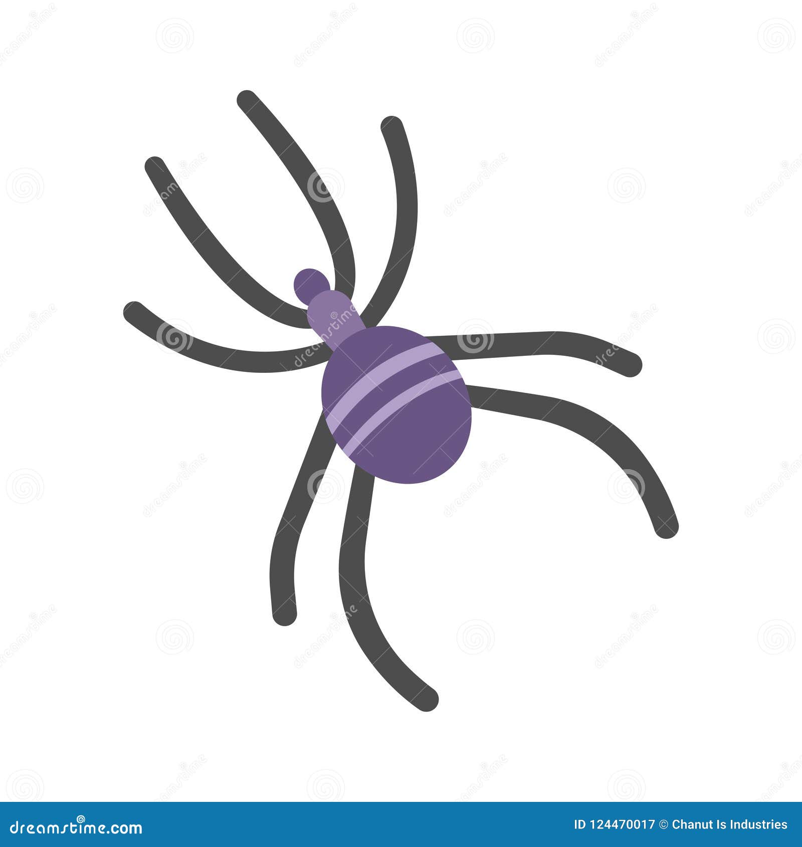 Spider Flat illustration stock vector. Illustration of fear - 124470017