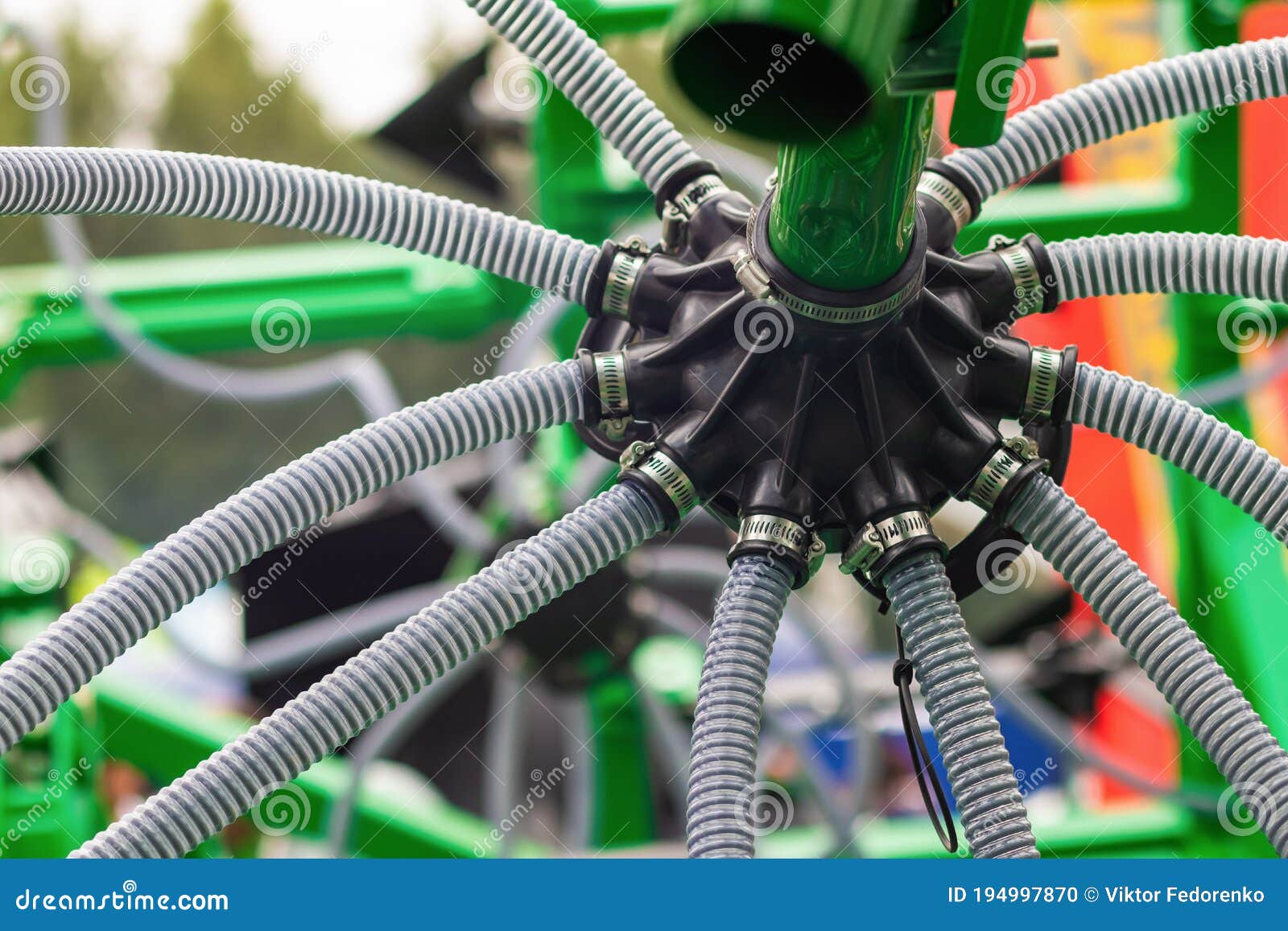 Spider Fluid Dispenser for Several Hoses Stock Photo - Image of cable ...