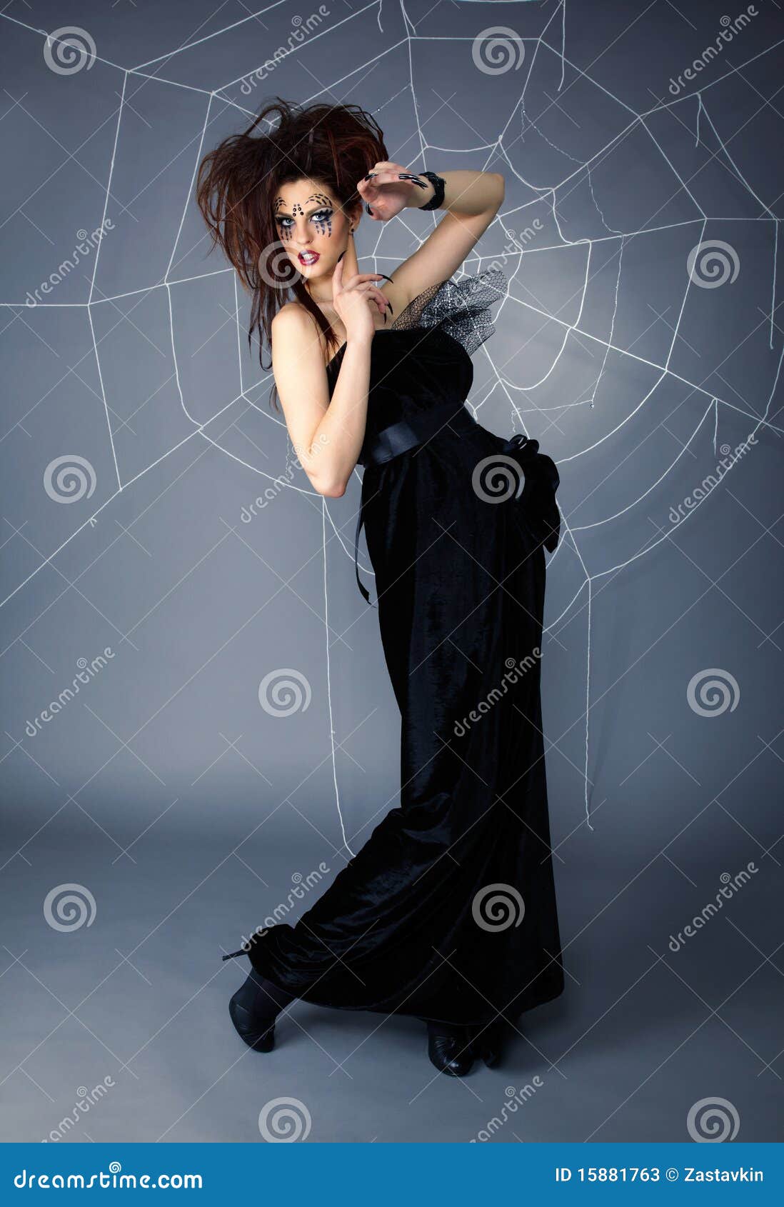 Spider girl and web stock image. Image of european, beauty - 15881763