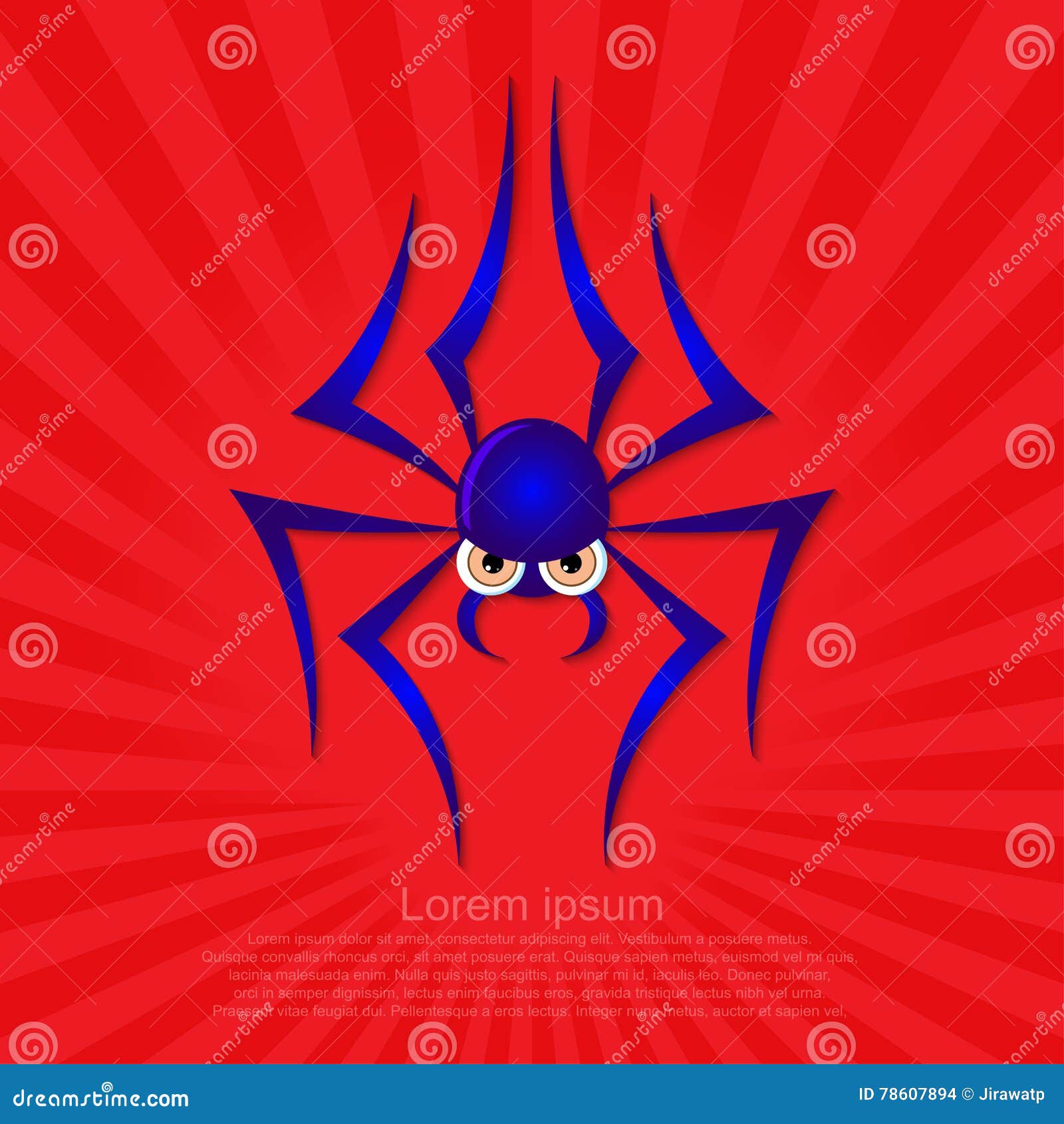Spider Graphic on a Red Background. Stock Vector - Illustration of ...