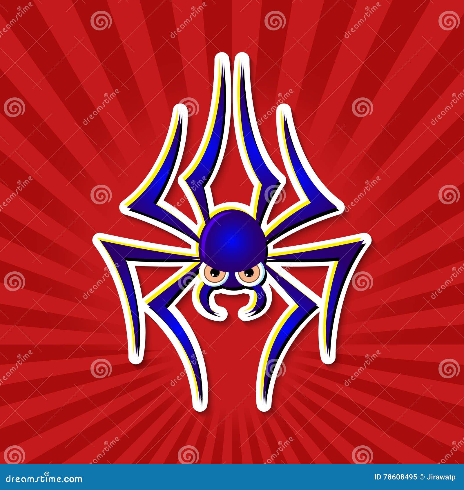 Spider Graphic on a Red Background. Stock Vector - Illustration of ...