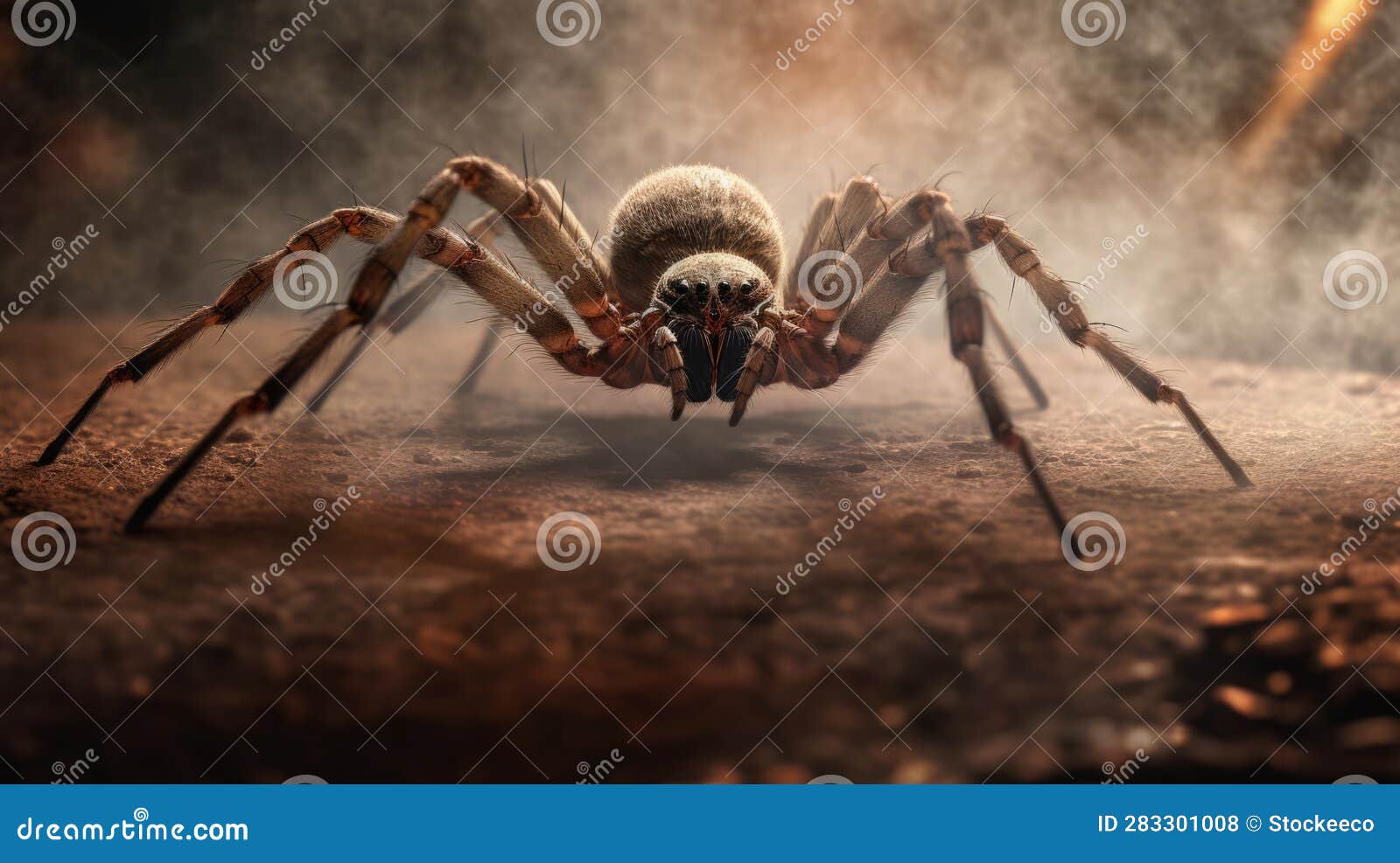 Epic Portraiture of a Spider in Death Strike Pose Stock Illustration ...