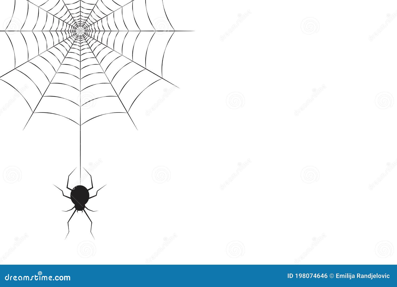 Spider Hanging on the Web in the Corner and Copy Space for Text Stock ...