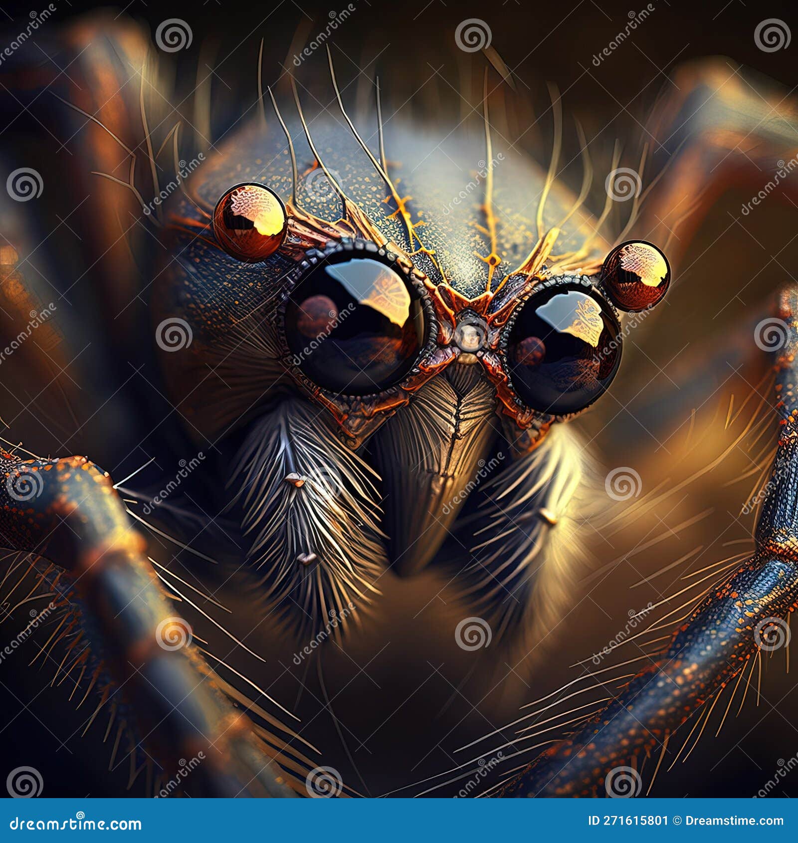 Spider Head Close Up. Generative Ai Stock Illustration - Illustration ...