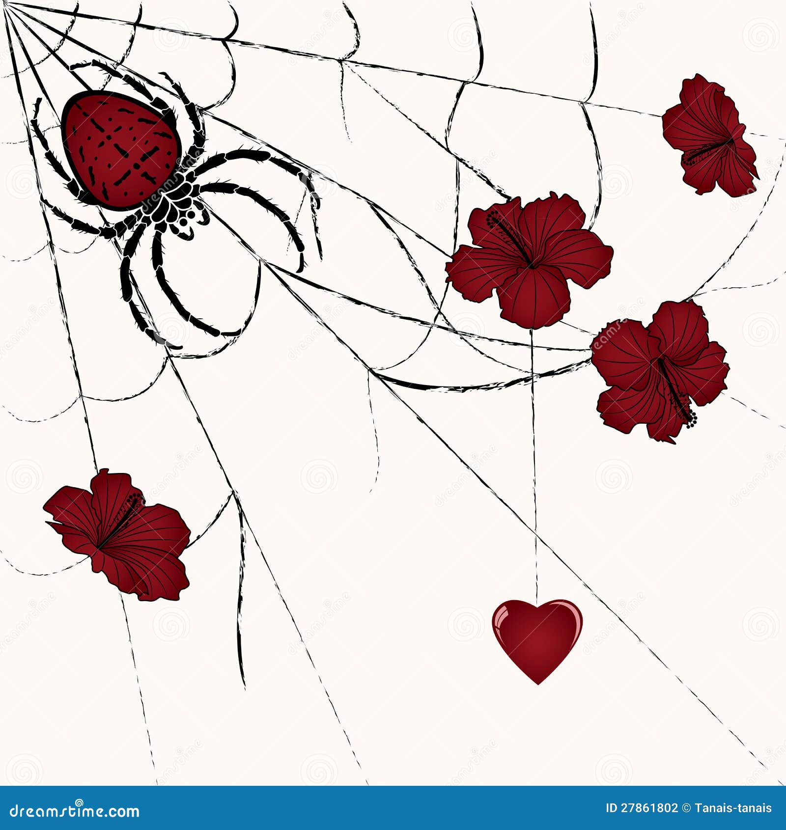 Spider and heart stock vector. Illustration of spiderweb - 27861802