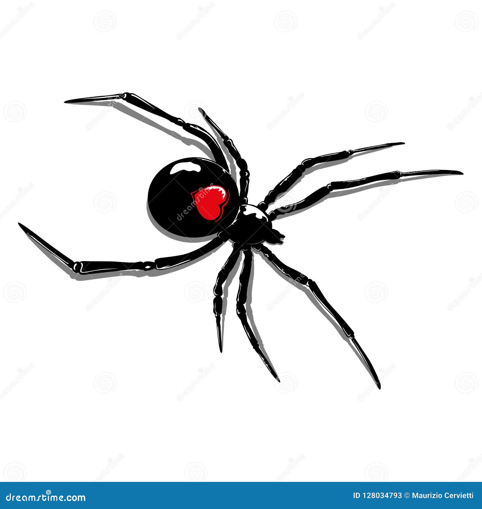 Spider heart stock vector. Illustration of spider, animal - 128034793